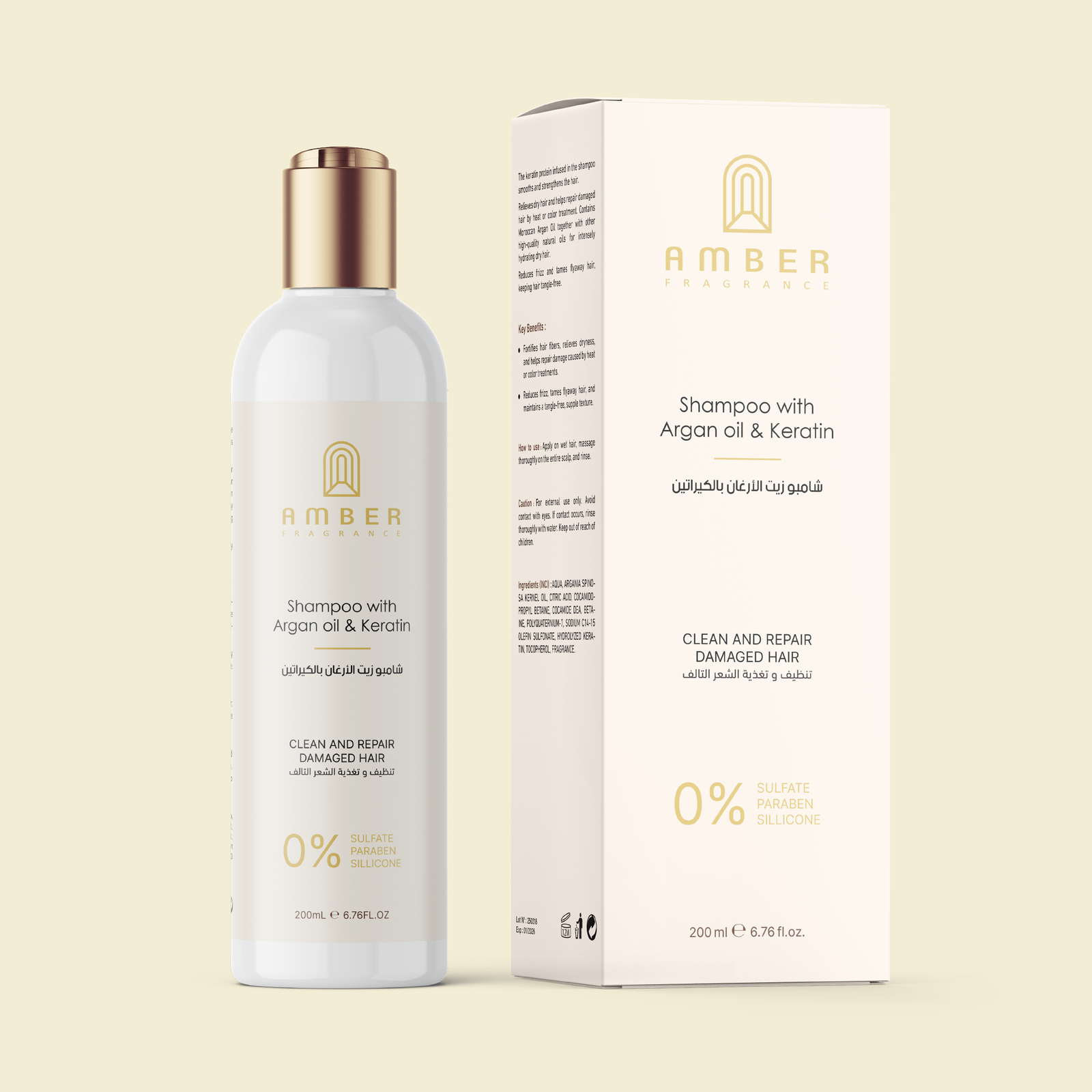 Argan & Keratin Shampoo – Amber Fragrance
